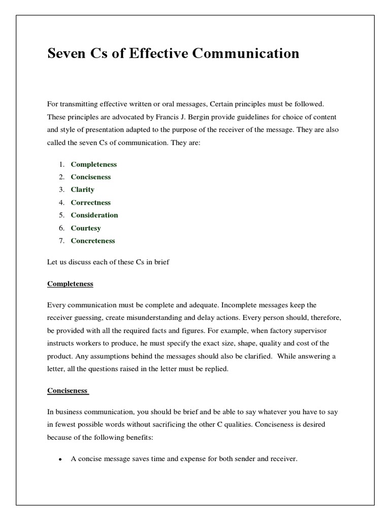 8.seven Cs of Effective | PDF | Communication | Information