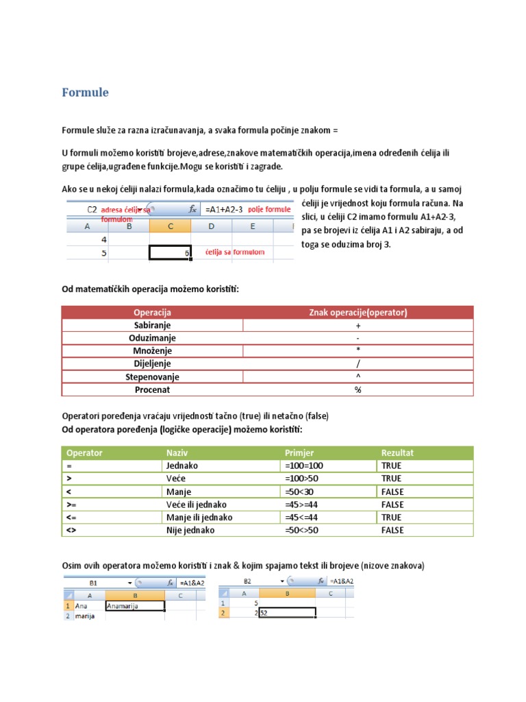 MS Excel4 Formule | PDF