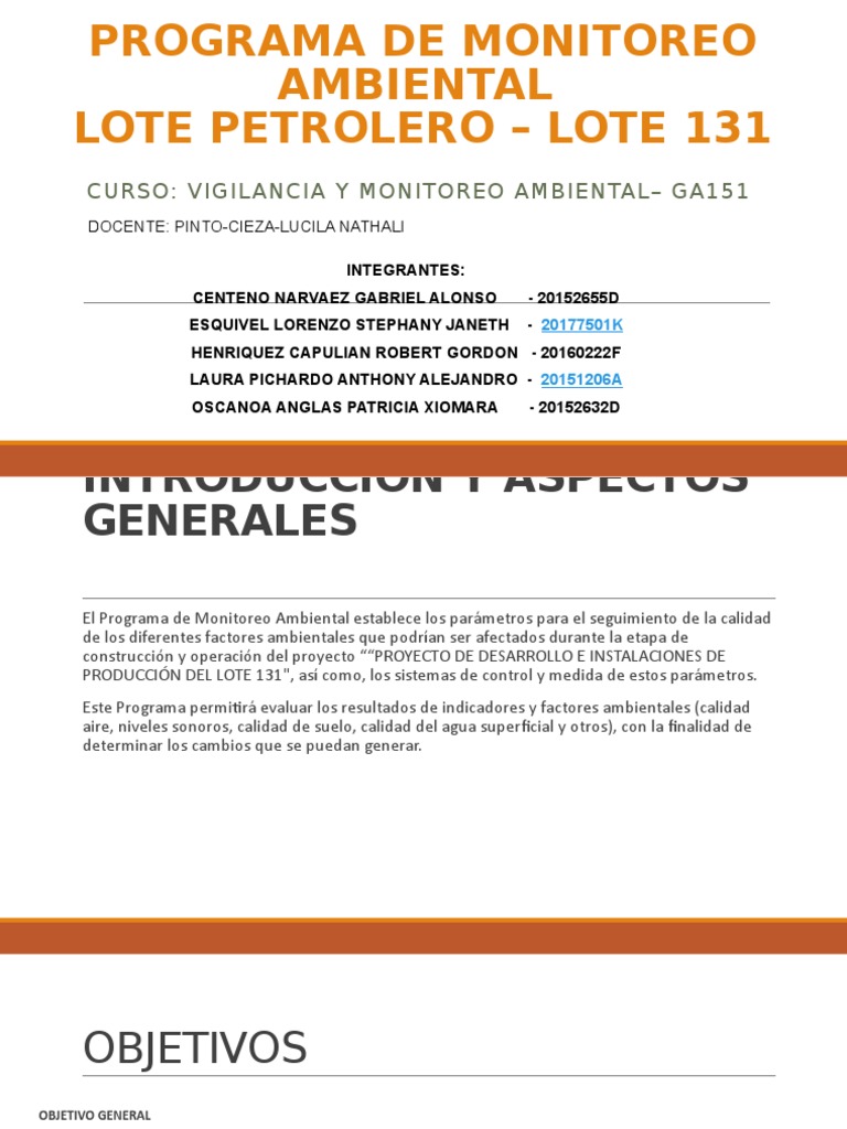 Programa de Monitoreo Ambiental | PDF | Evaluación de impacto ambiental | Entorno natural