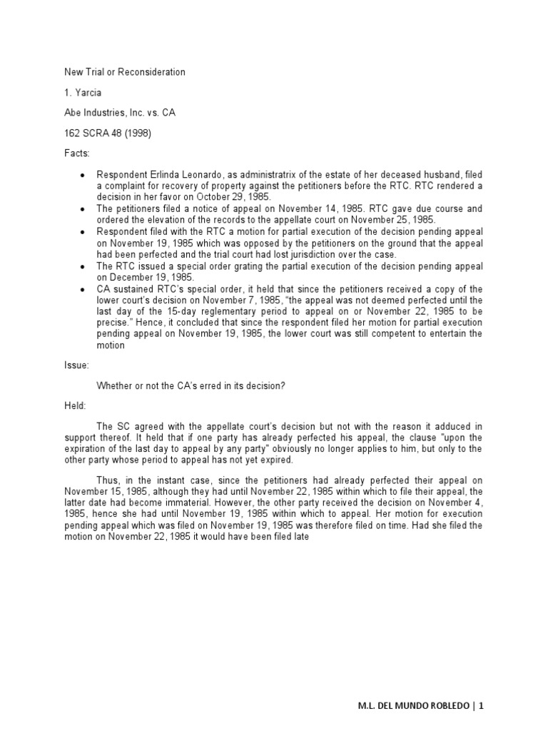 Appellate Practice and Brief Making - Case Digests Compilation | PDF ...