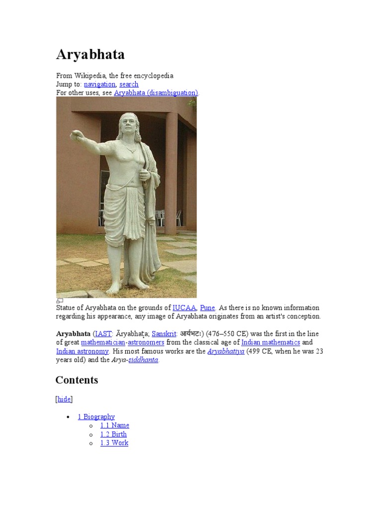 Aryabhata | PDF | Adjective | Part Of Speech