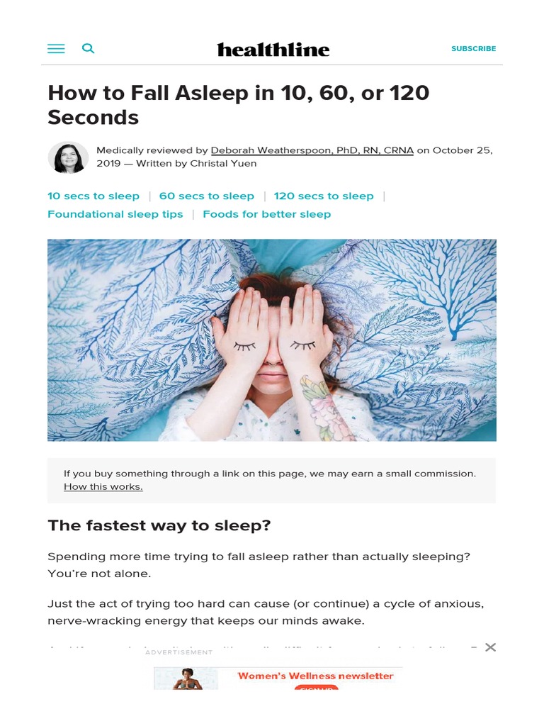 How to Fall Asleep in Just 10, 60, or 120 Seconds: Foundational Tips ...