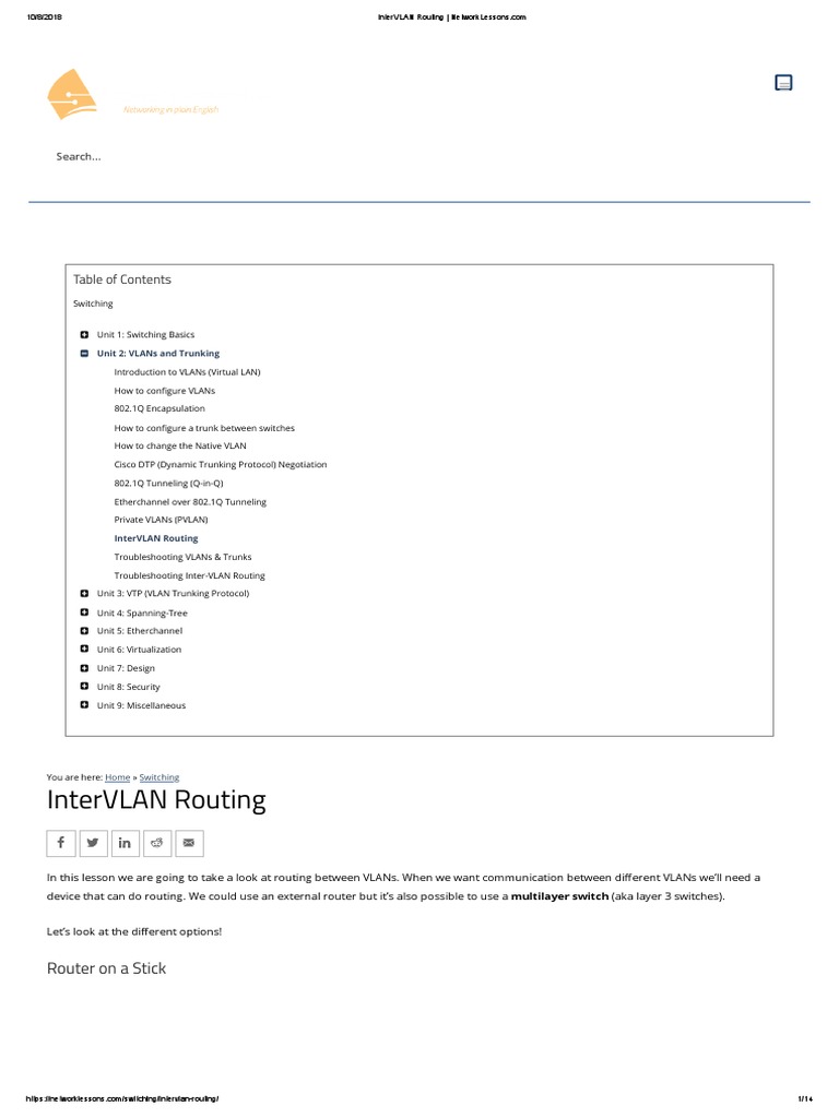 2.10-InterVLAN Routing PDF | PDF | Network Switch | Router (Computing)