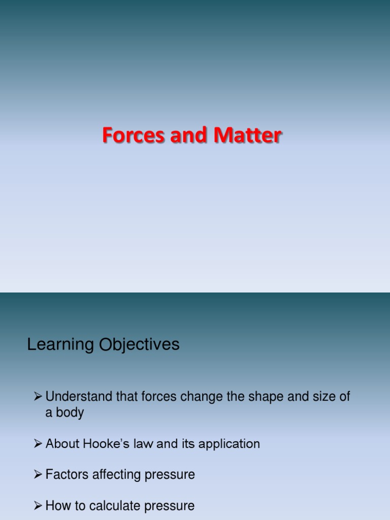 Chapter - Forces and Matter PDF | PDF | Matter | Force