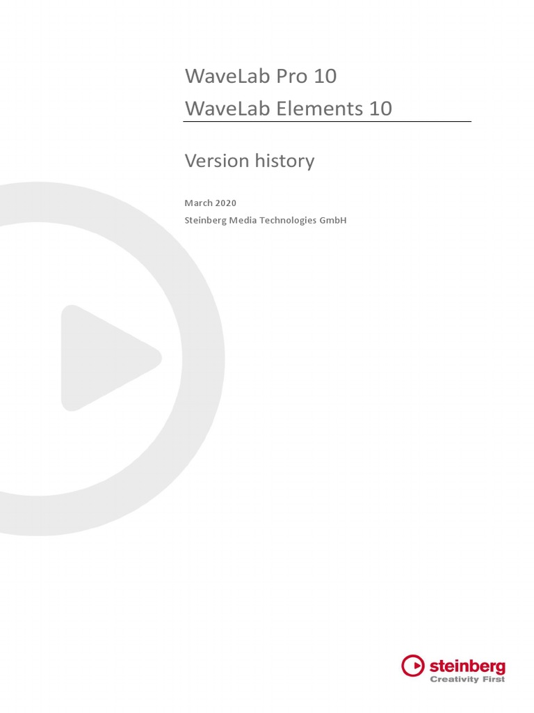 WaveLab - 10.0.30 Version History | PDF | Computer File | Media Technology