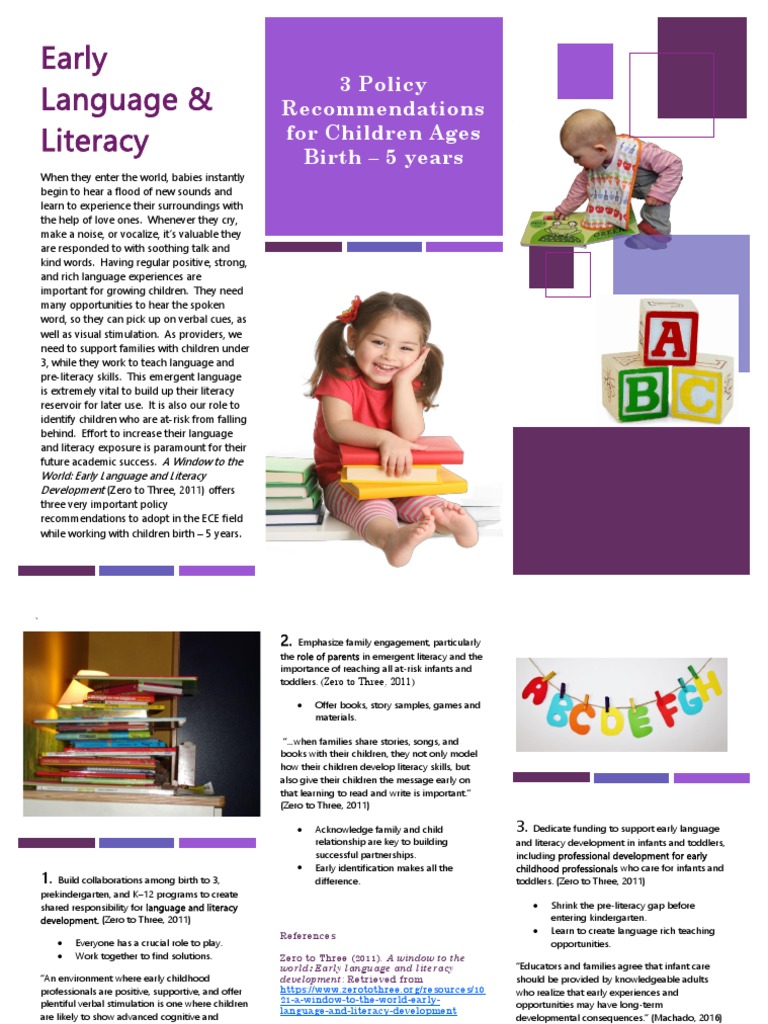 Early Language and Literacy Flyer | PDF | Literacy | Early Childhood