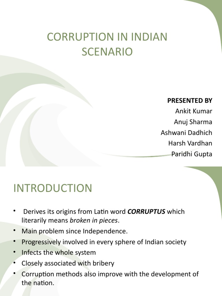 Corruption in Indian Scenario | PDF | Corruption | Economies