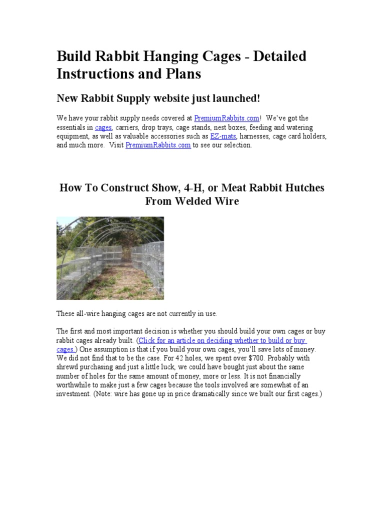 Build Rabbit Hanging Cages | PDF | Door | Nature