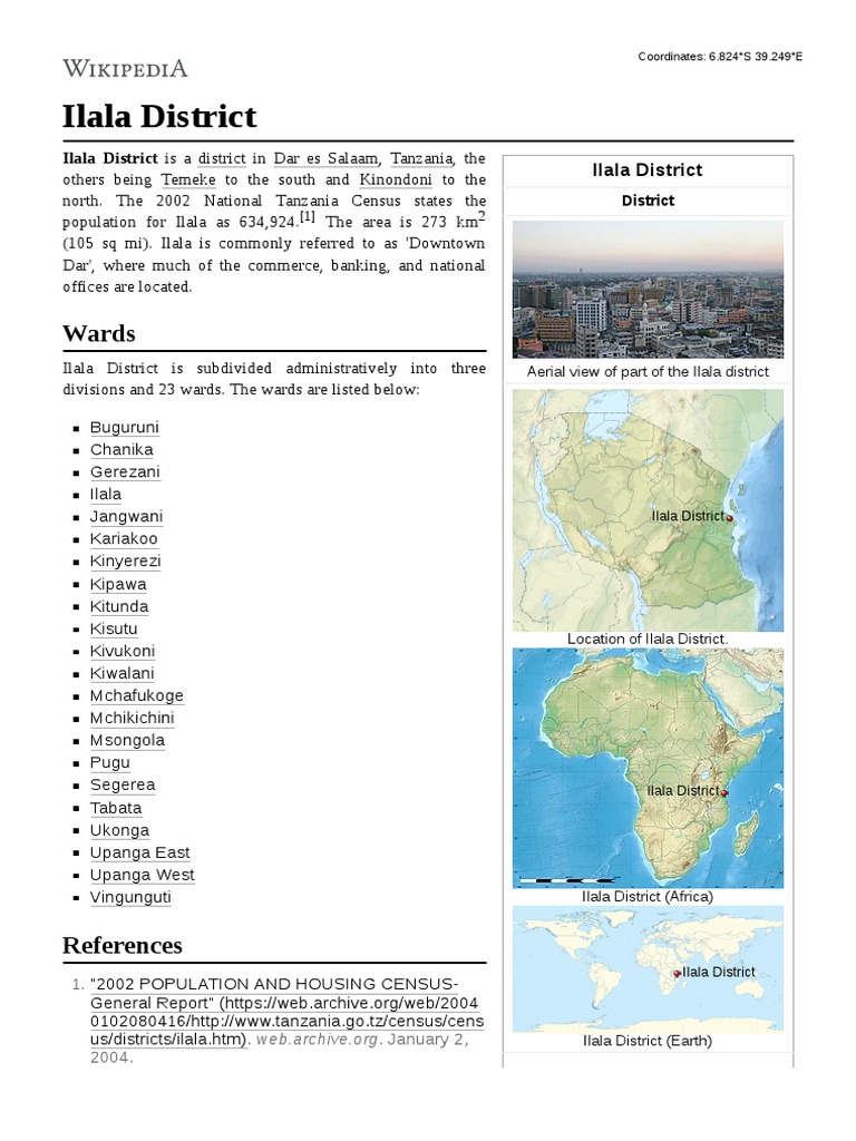 Ilala District: Wards | PDF | Web 2.0 | Encyclopedias