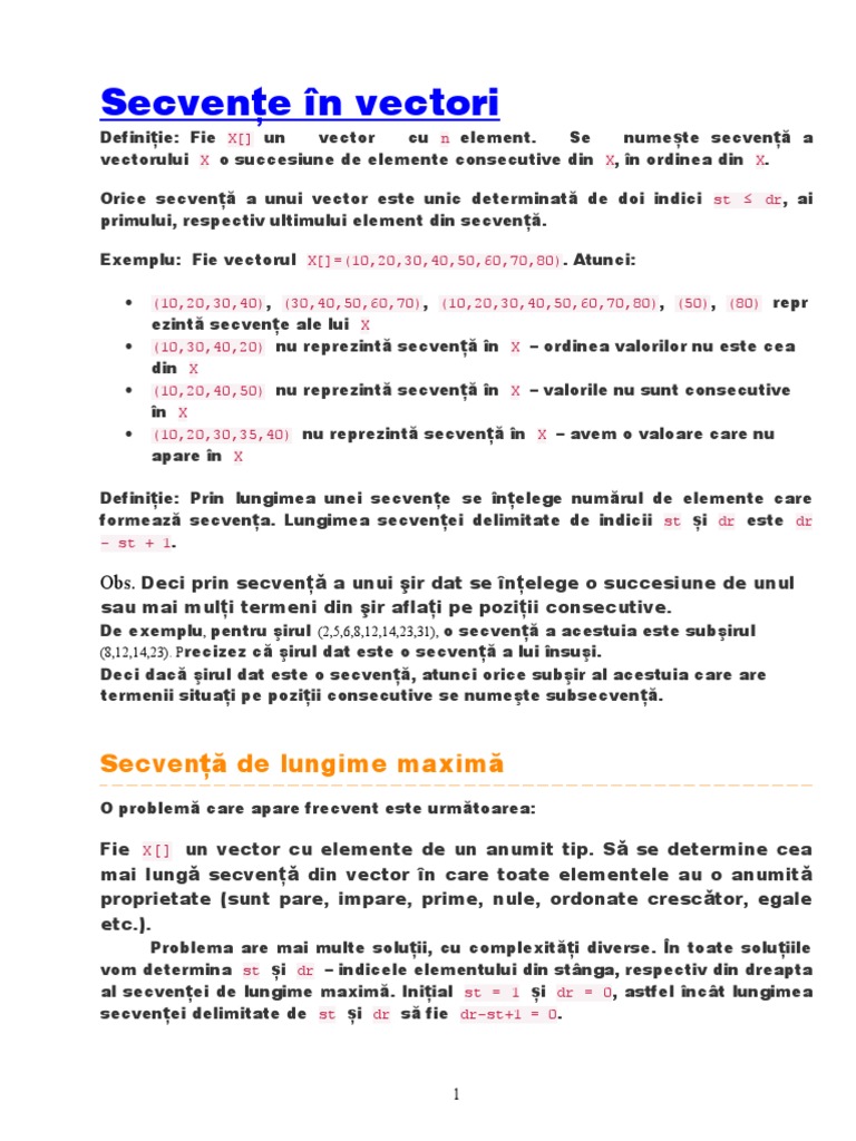 Secv Vect Pbrezolvate | PDF