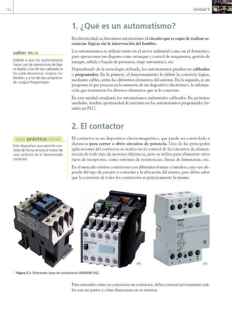 Funcionamiento y Tipos de Contactores | PDF | Inductor | Electrónica