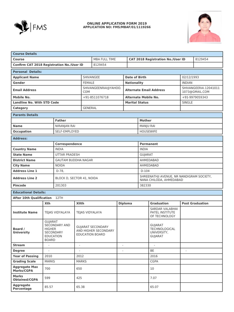 FMS Mbaf 01 1119266 PDF | PDF | Master Of Business Administration ...
