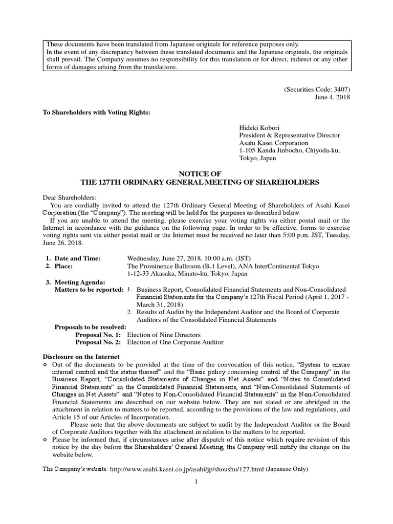 Notice of AGM 2018 PDF | PDF | Board Of Directors | Economies