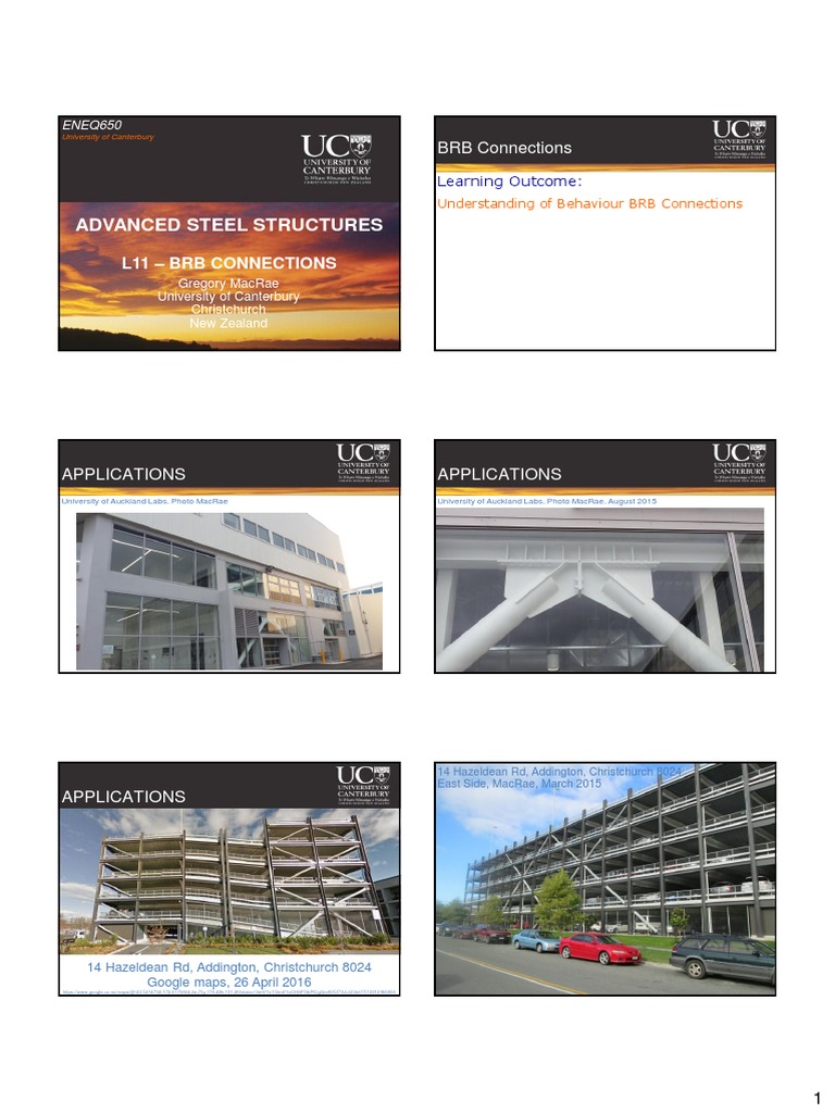 Advanced Steel Structures: L11 - BRB Connections | PDF | Beam ...