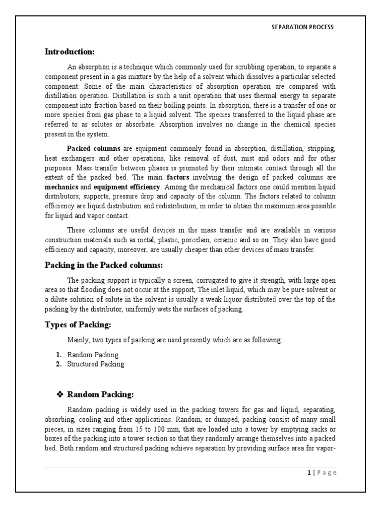 Types of Packings | PDF | Distillation | Liquids