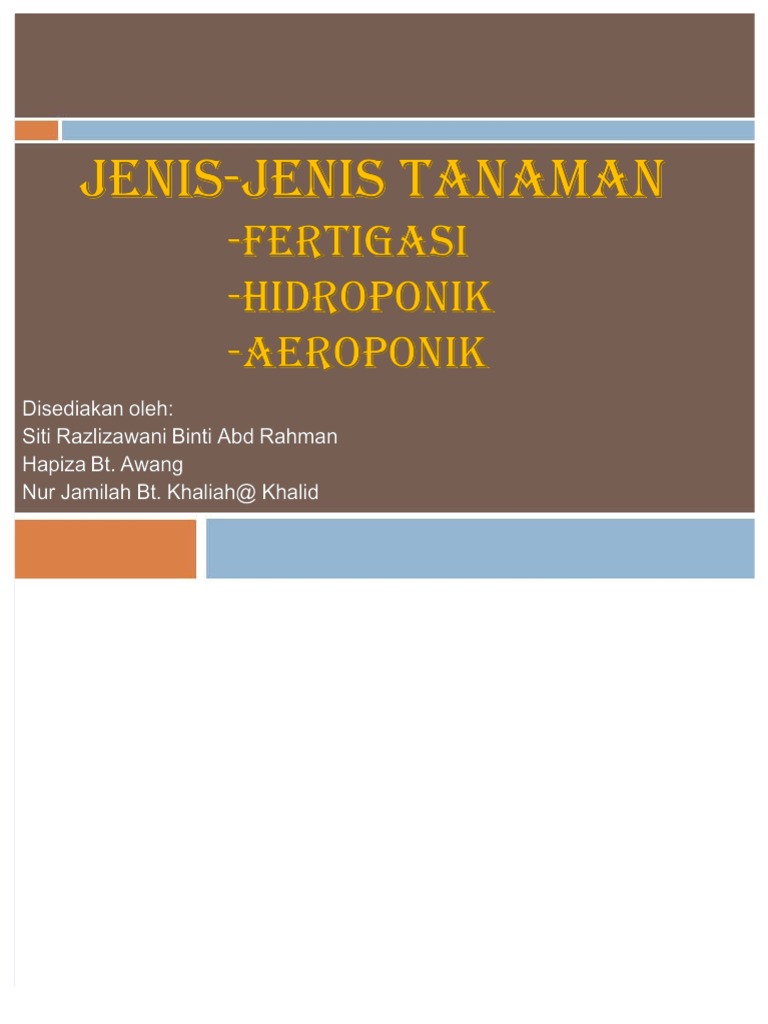 Hidroponik Aeroponik | PDF