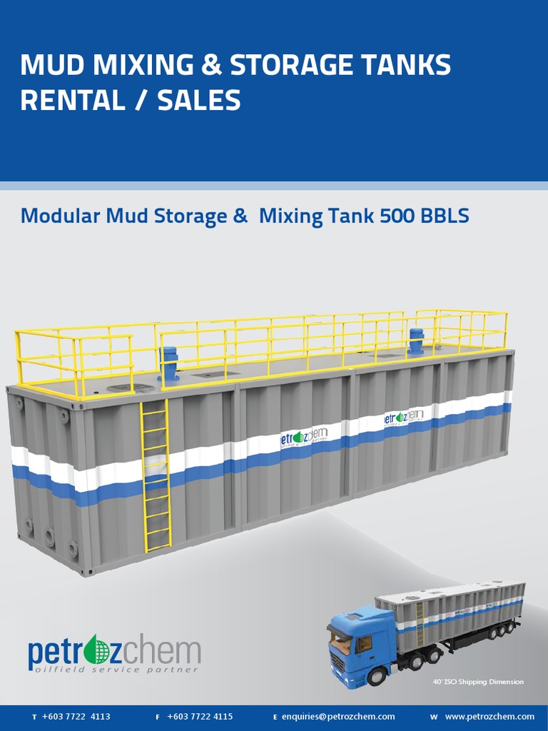 Brochure - Modular Mud Tank 500 Bbls | PDF | Pipe (Fluid Conveyance ...