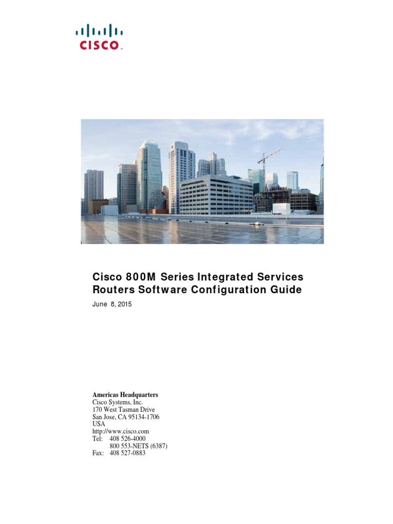 Cisco 800M Series Integrated Services Routers Software Configuration Guide | Download Free PDF ...