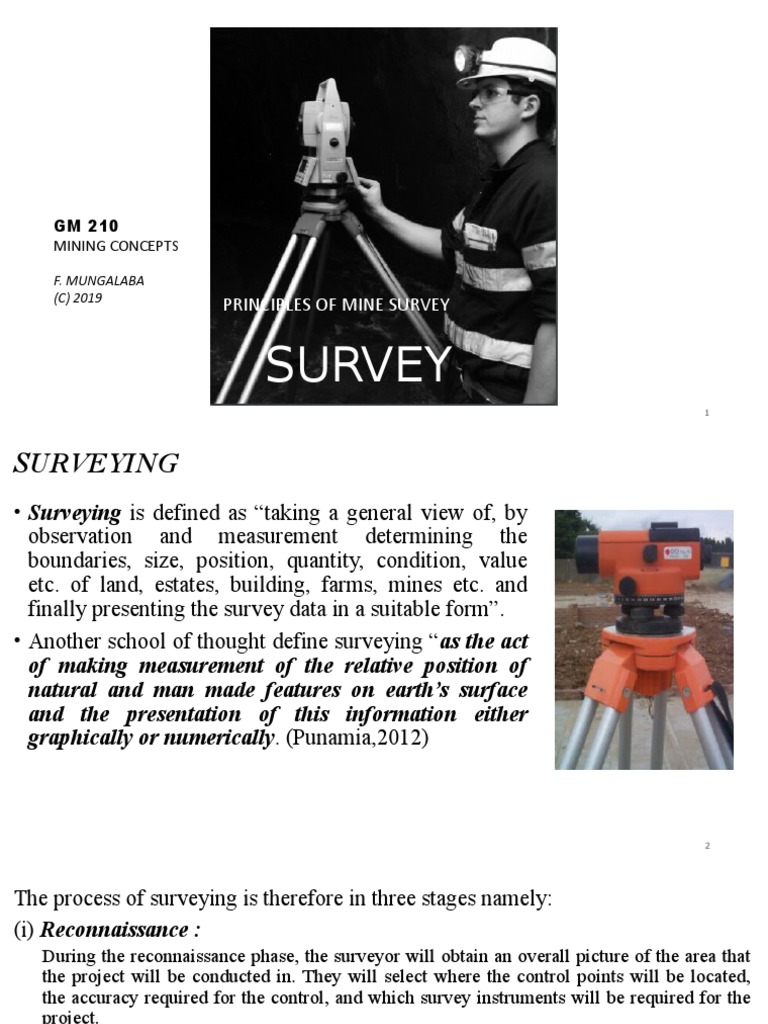 Survey: Principles of Mine Survey | PDF | Surveying | Observational Error