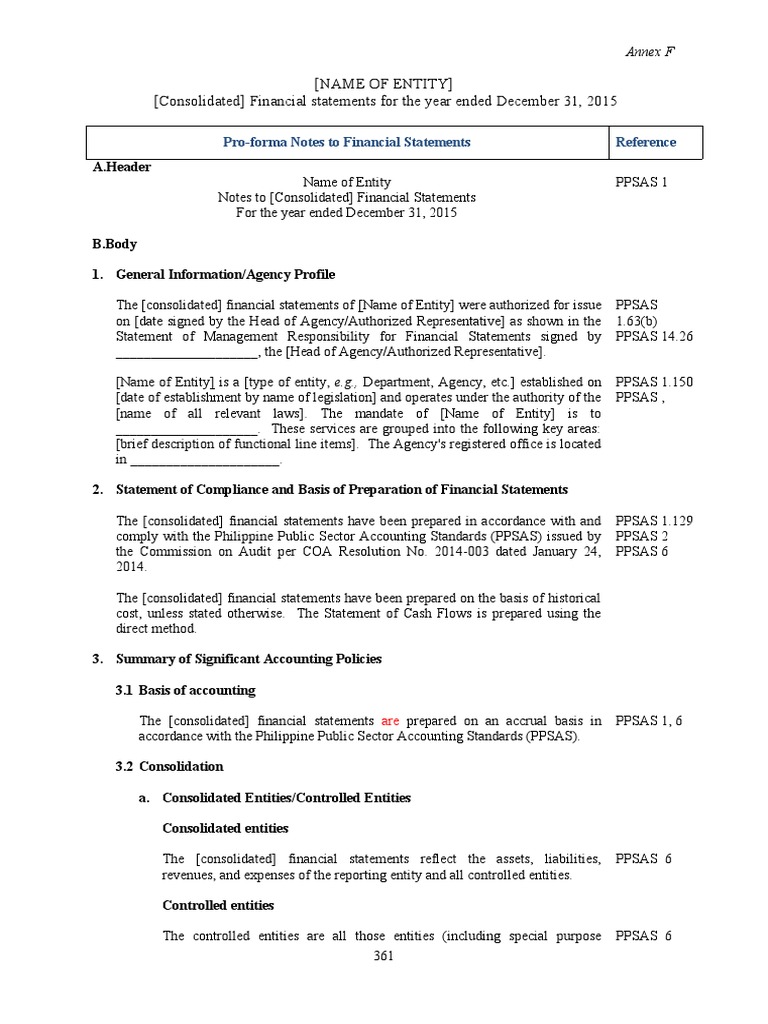 Annex F - Sample Notes To FS | PDF | Intangible Asset | Fair Value