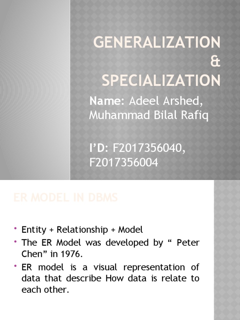 Generalization And Specialization Dbms Pdf Career And Growth