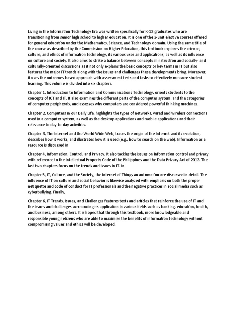 Living in The Information Technology Era | PDF | Privacy | Internet