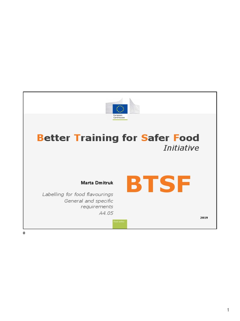 A4.05 Labelling For Food Flavourings General and Specific Requirements ...