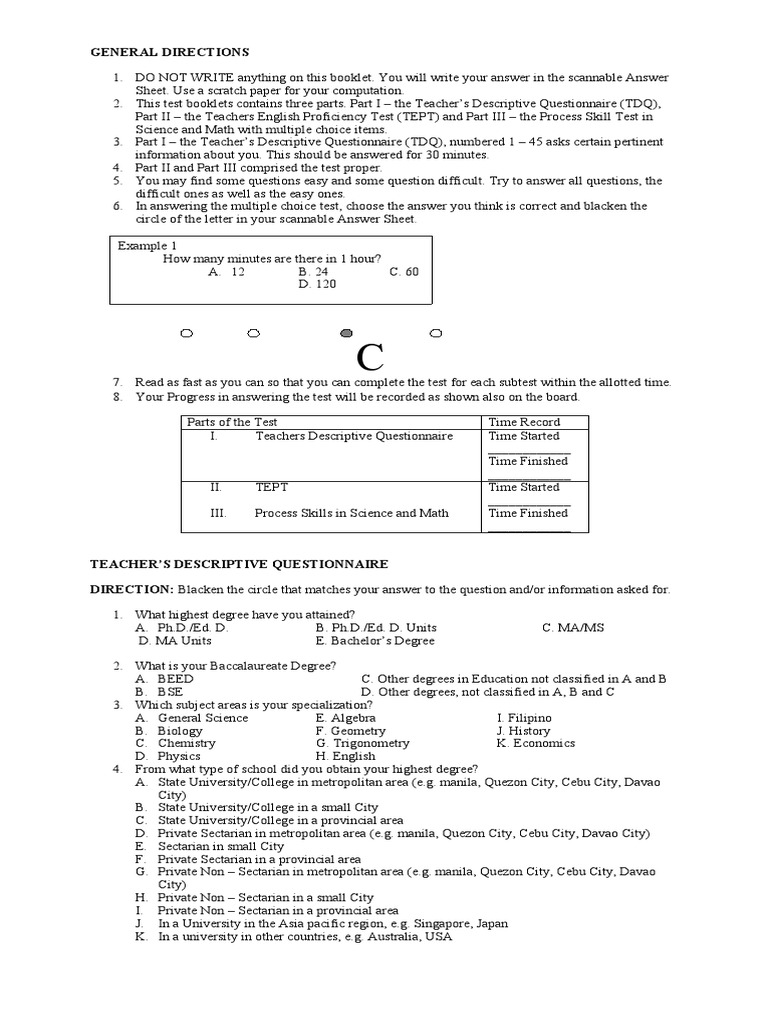 Teacher Assessment Test Guide | PDF | Ancient Egypt | Multiple Choice