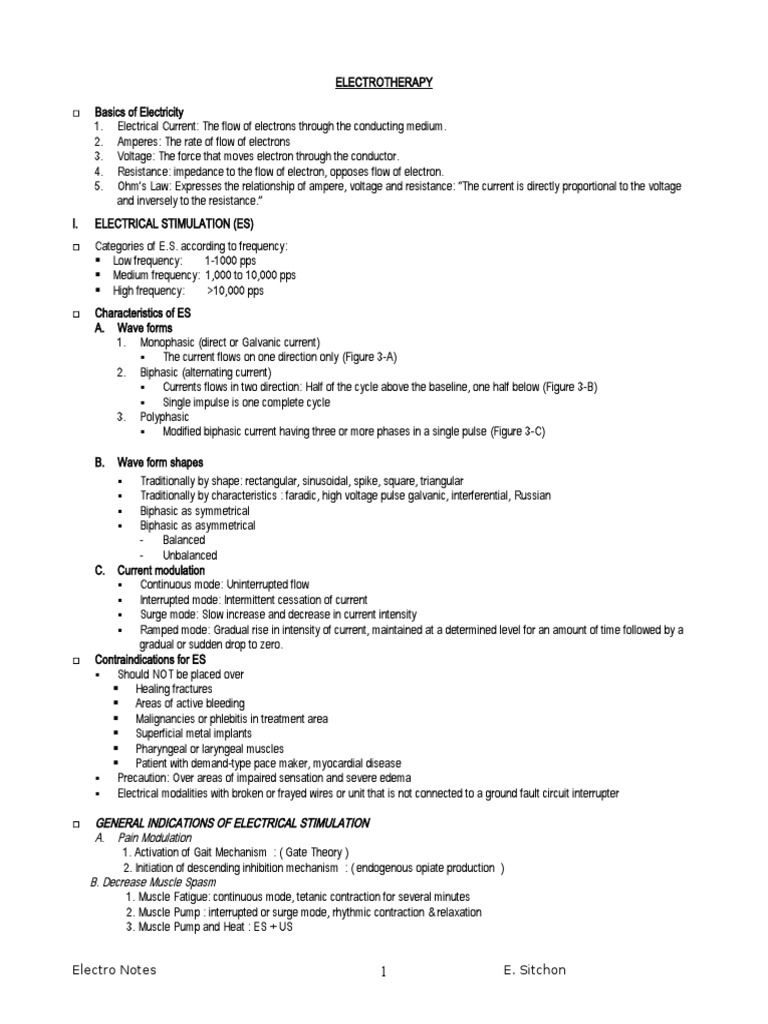 Electro Notes | PDF | Electromyography | Wound Healing