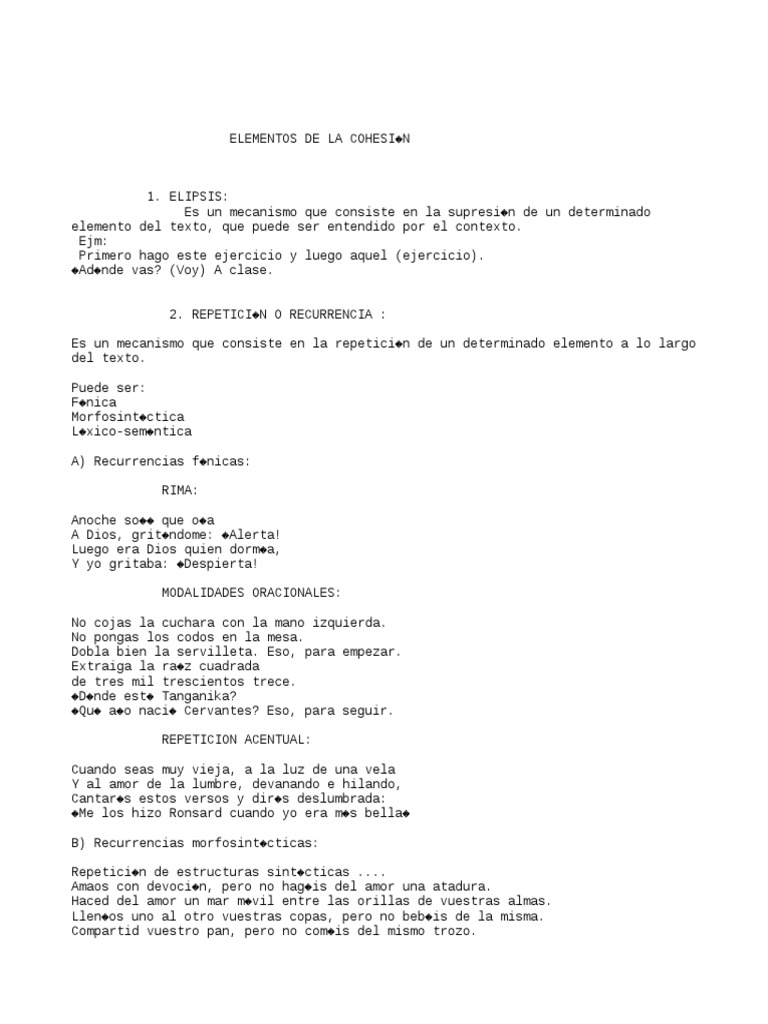 Elementos de la cohesión textual: mecanismos léxicos, gramaticales y ...