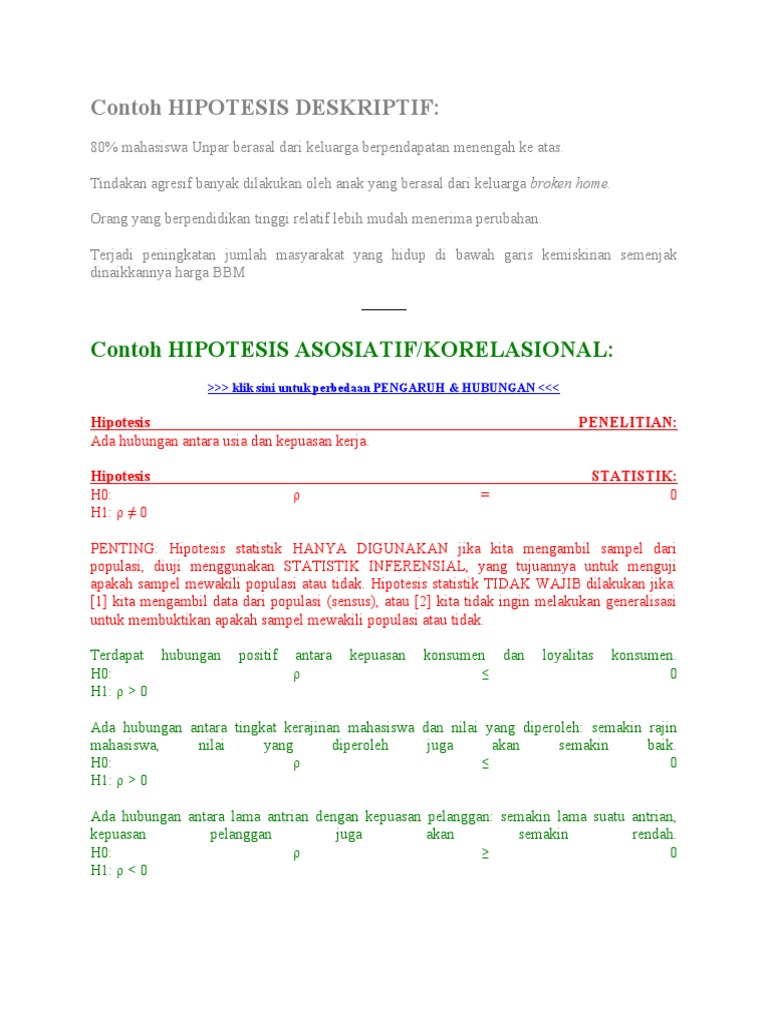 Contoh HIPOTESIS DESKRIPTIF | PDF | Karier & Perkembangan | Sains ...