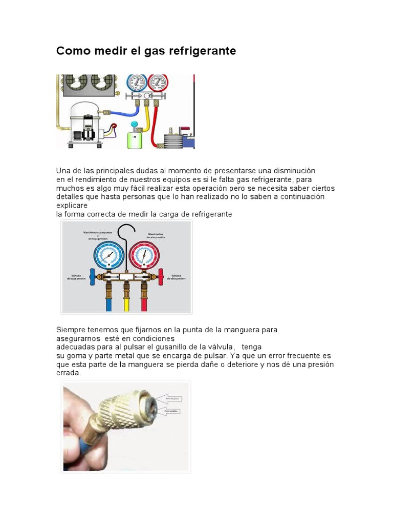 Como Medir Gas Refrigerante | PDF | Medida de presión | Presión