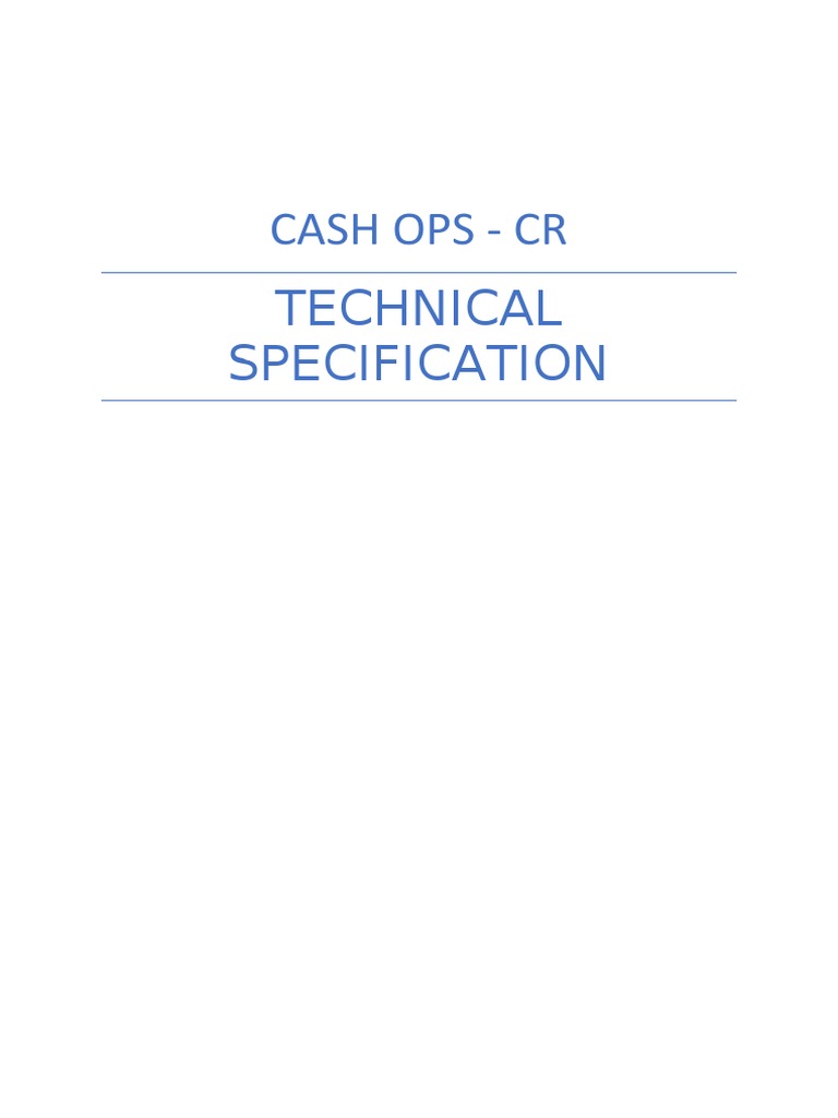Cash Ops - CR Technical Specification | PDF | Icon (Computing ...