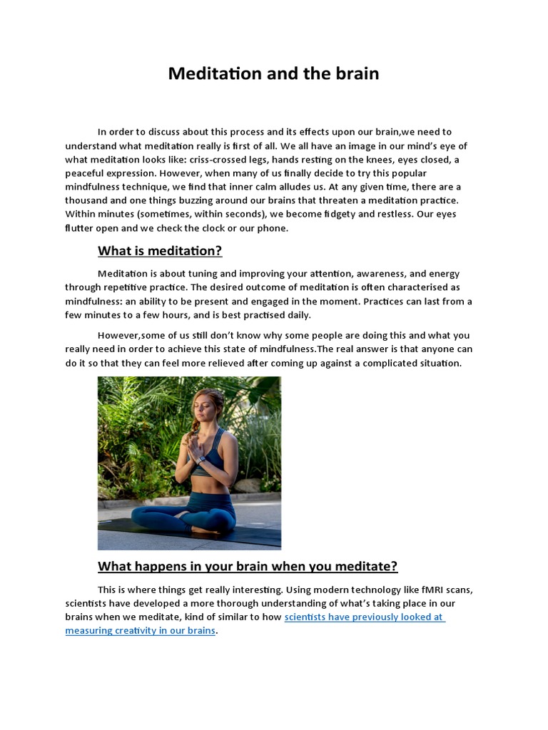 Meditation and The Brain | PDF | Meditation | Mindfulness