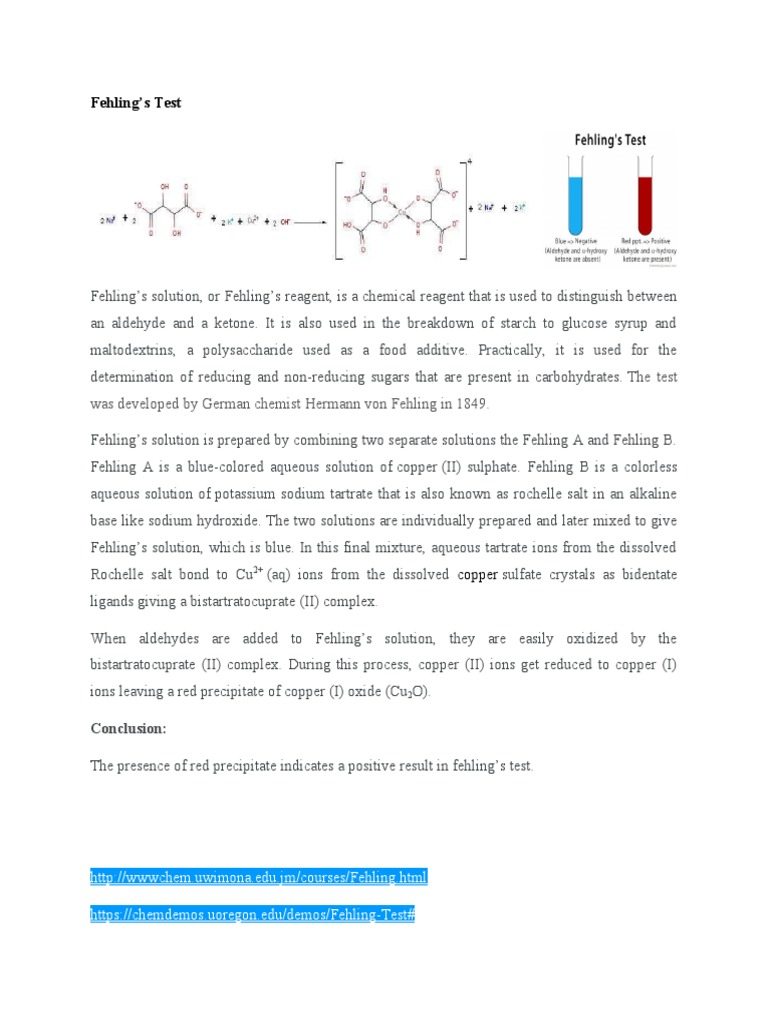 Fehling's Test: The Test Was Developed by German Chemist Hermann Von ...