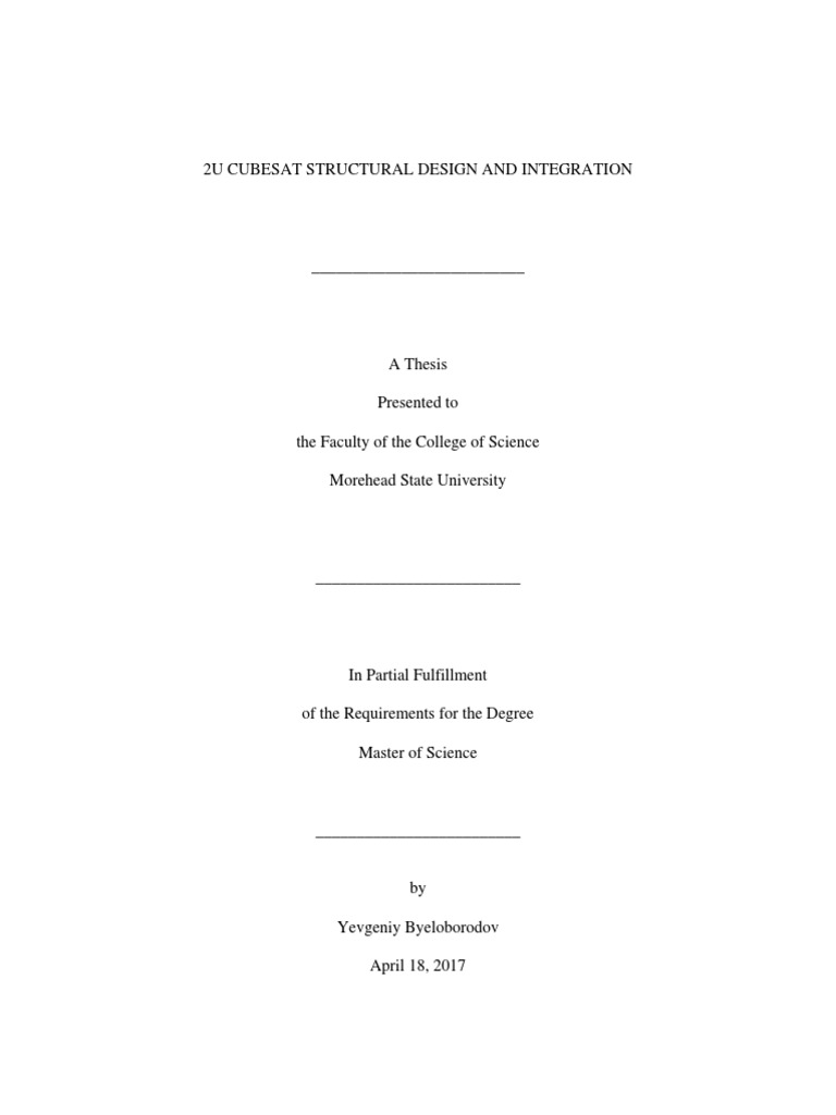 2U CubeSat Structural Design and Integration PDF | PDF | Attitude Control | Printed Circuit Board