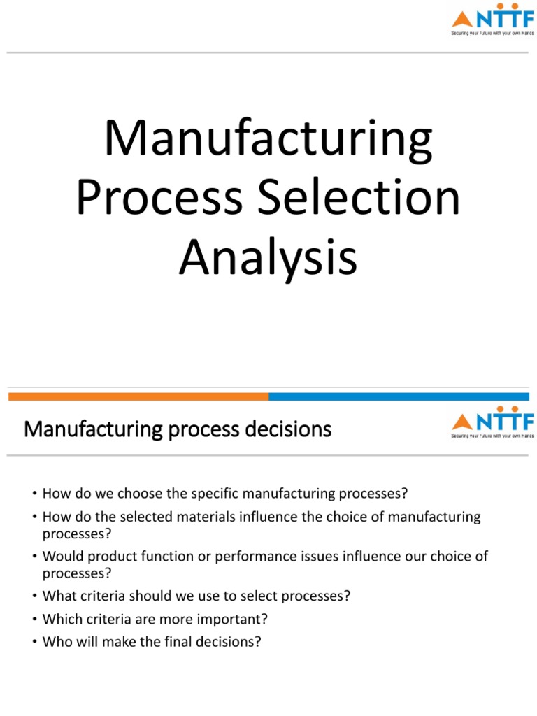 Student Copy-Manufacturing Process Selection | PDF | Casting ...