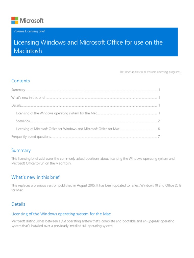 Licensing Windows and Office With Mac | PDF | Microsoft Office | Macintosh