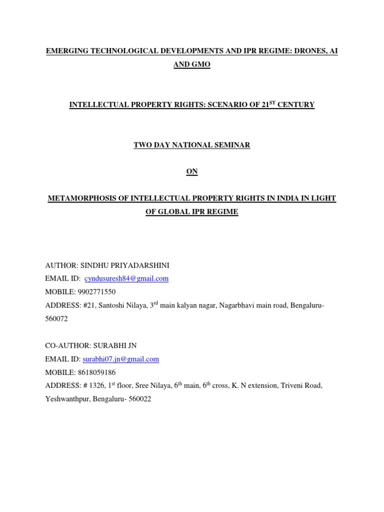 Ipr And Technology Pdf Patent Invention