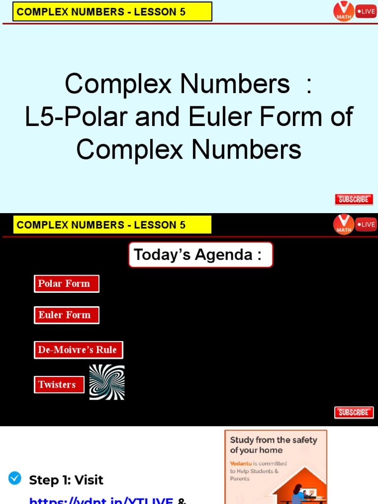 Complex Numbers: L5-Polar and Euler Form of Complex Numbers | PDF ...