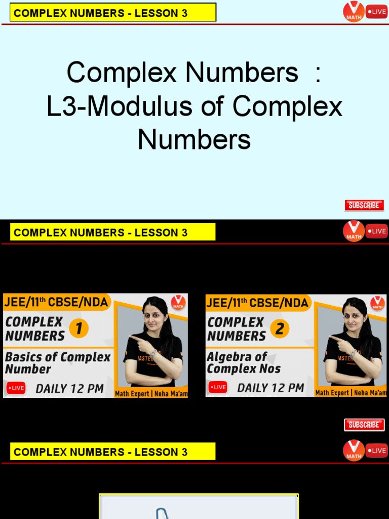 Complex+Numbers++ +L3-Modulus+of+Complex+Numbers | PDF | Complex Number ...