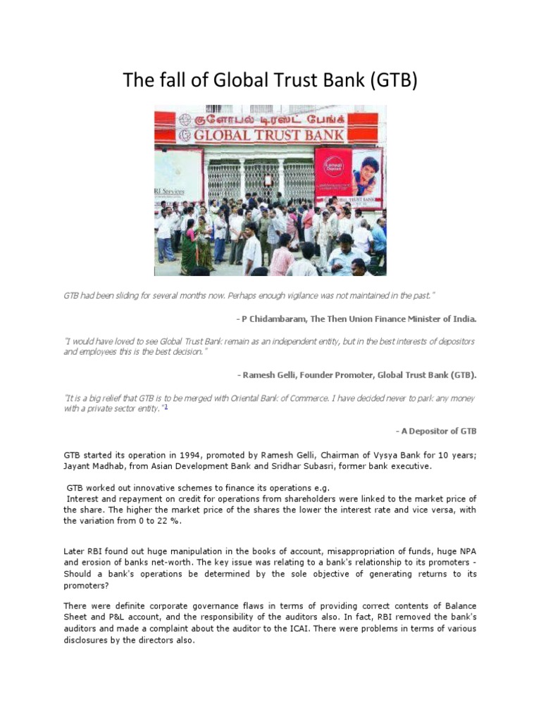 The Rise and Fall of Global Trust Bank | PDF | Banks | Economies