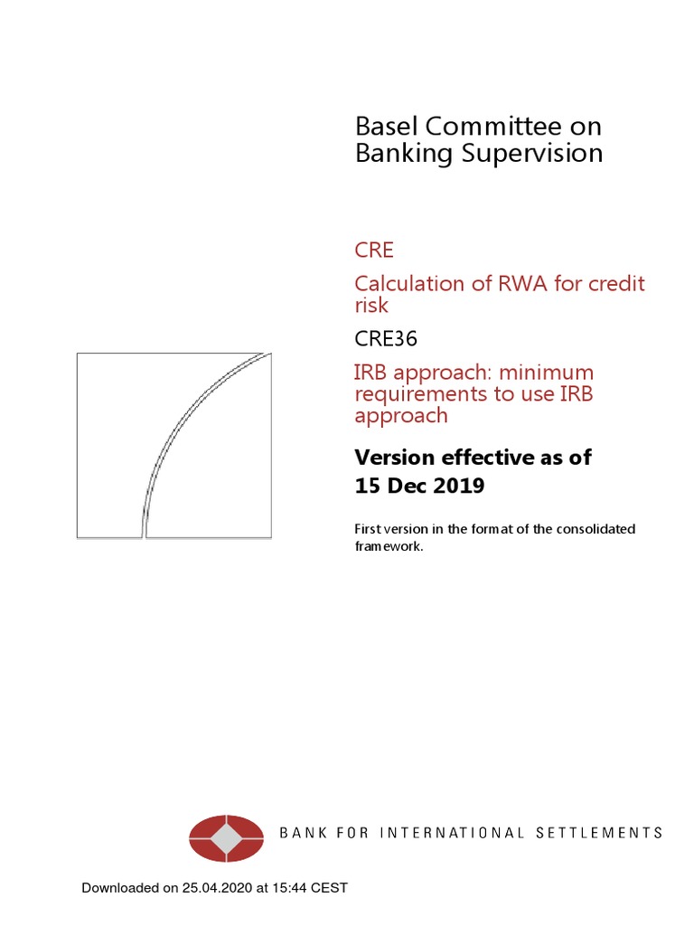 Basel Committee On Banking Supervision: CRE Calculation of RWA For ...