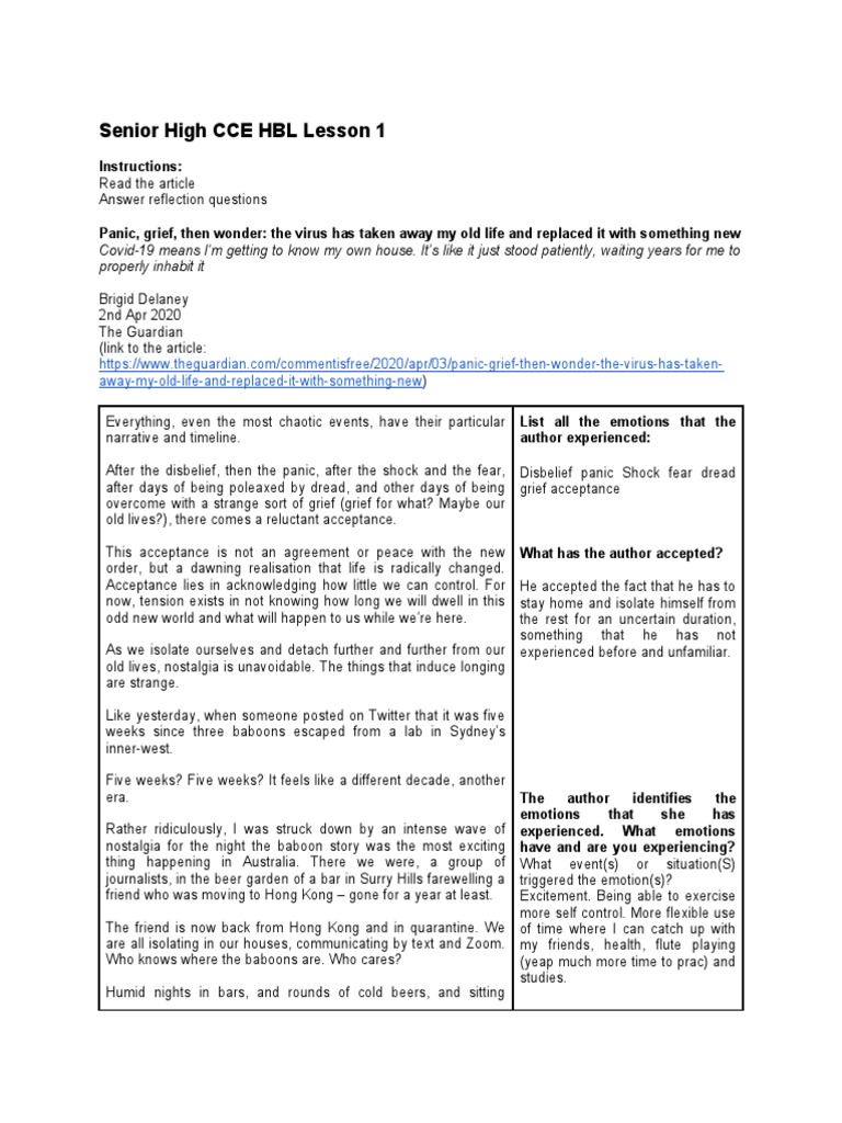 My Reflections On The COVID-19 Outbreak | PDF
