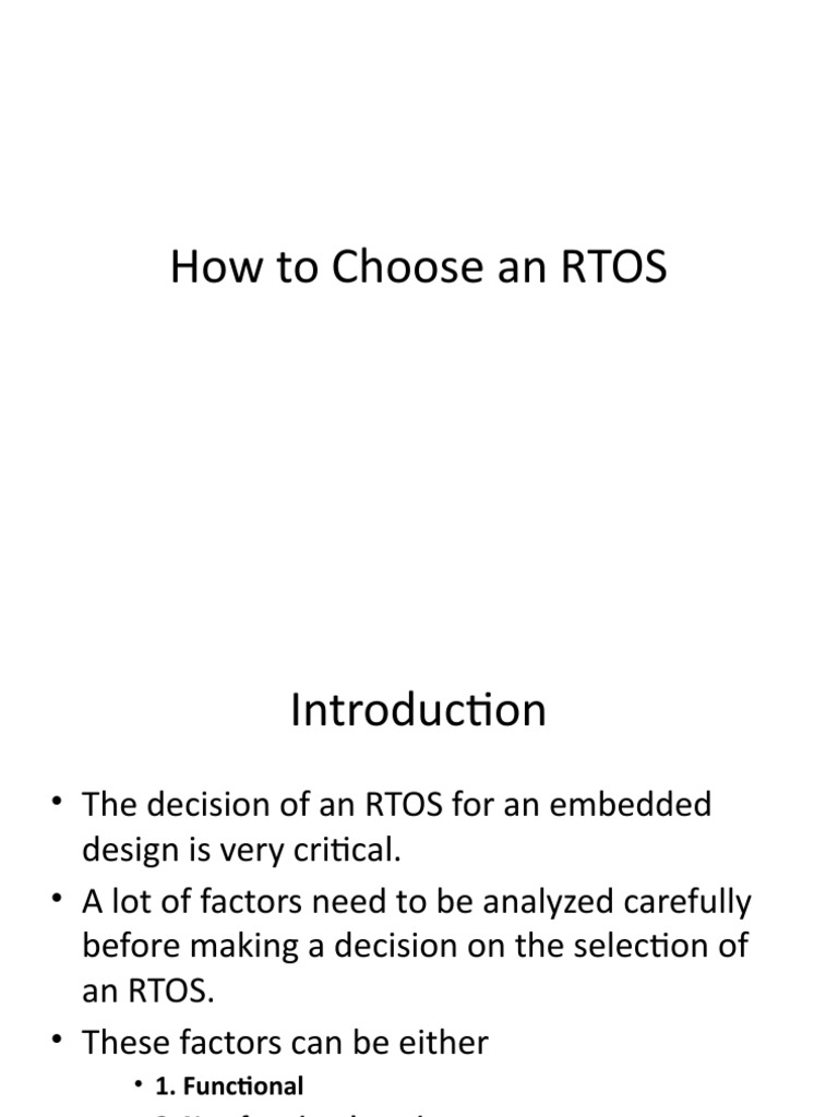 How To Choose An RTOS | PDF | Embedded System | Operating System
