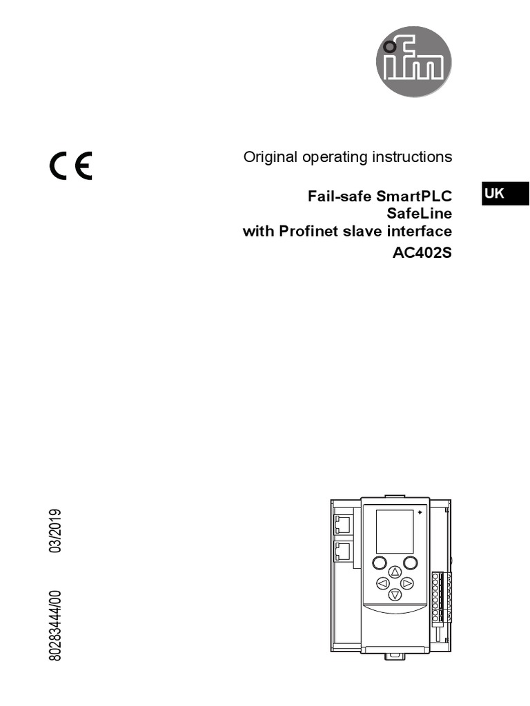 Original Operating Instructions: Fail-Safe Smartplc Safeline With Profinet Slave Interface ...