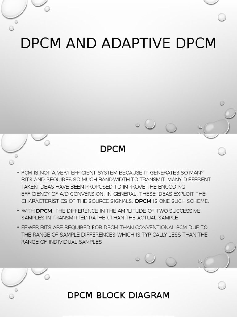 DPCM and Adaptive DPCM | PDF
