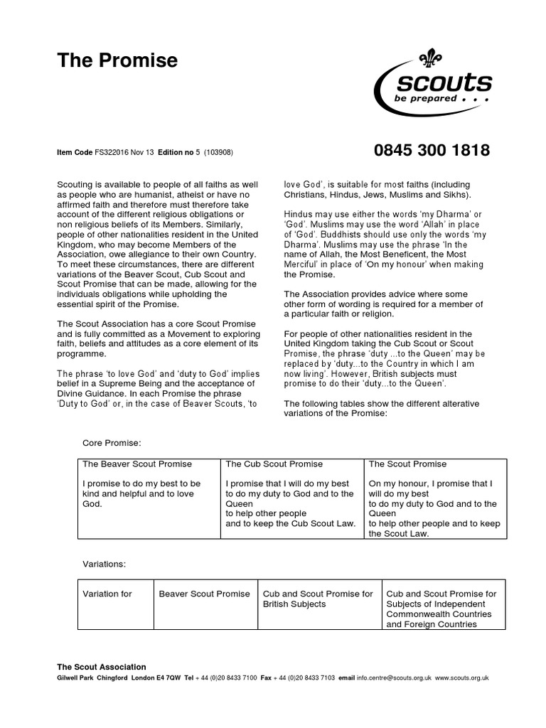 Cub Scout Promise PDF | Download Free PDF | Allah | Faith