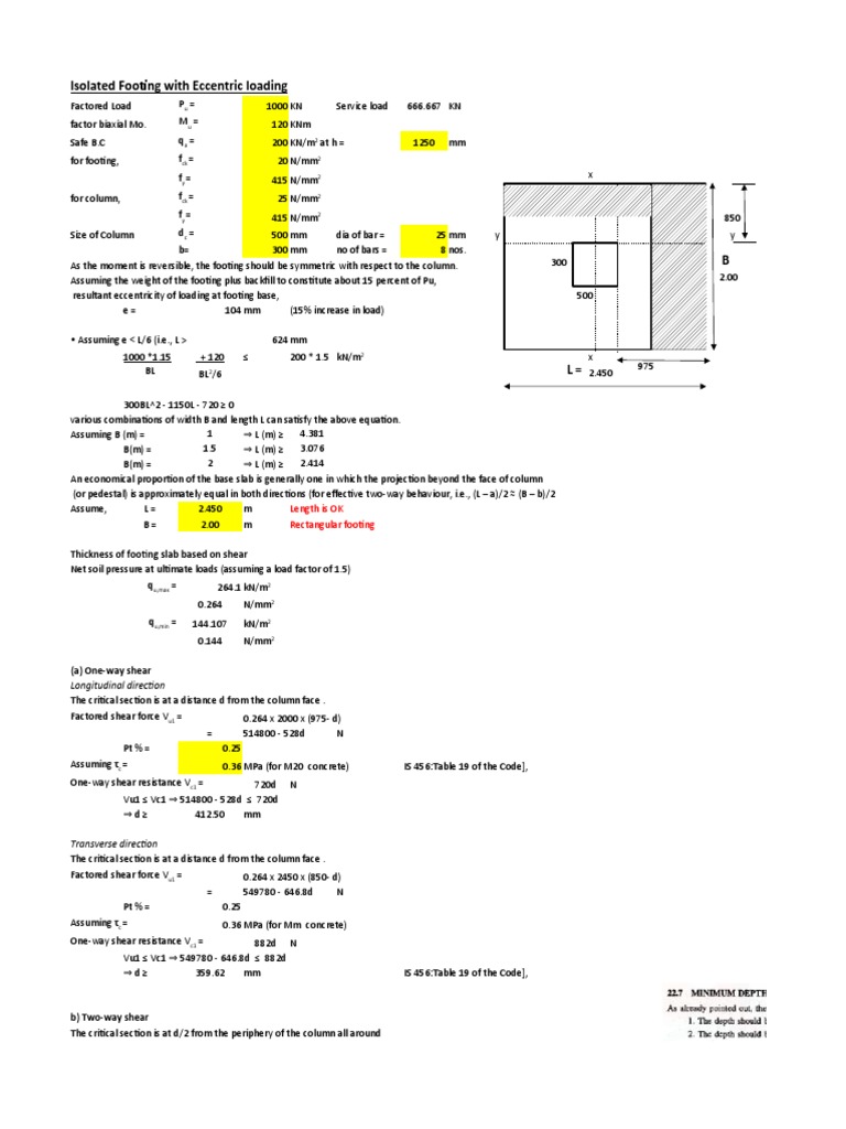 Iso With Eccentric Loading | PDF | Classical Mechanics | Civil Engineering