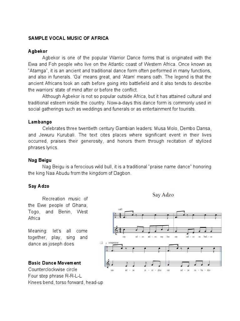 Sample Vocal Music of Africa Agbekor | PDF | Social Science